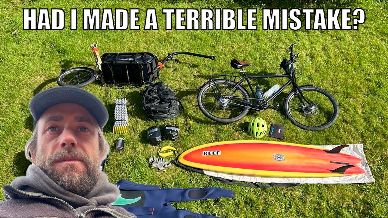 Mike Lay cycling and surfing around Britain. Stage 1, part 1. I've made a terrible mistake ...