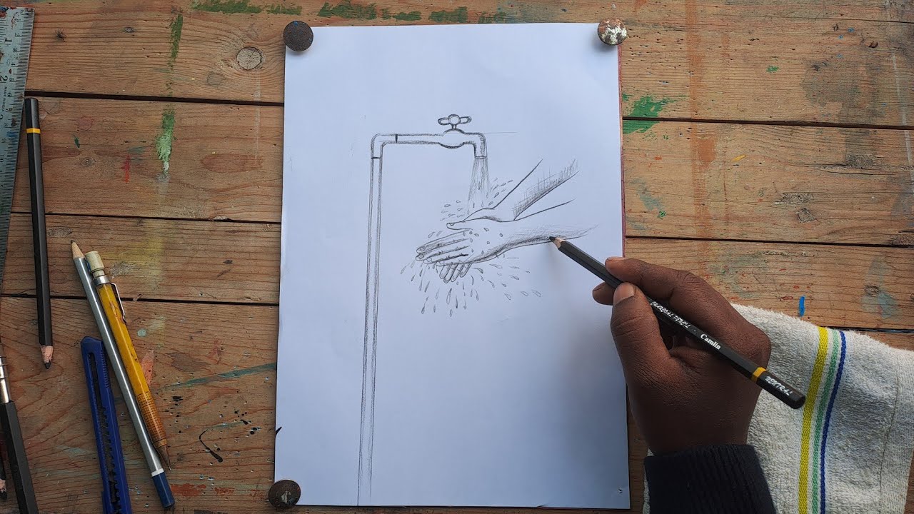 How to Draw hand wash easy | hand wash drawing video - YouTube