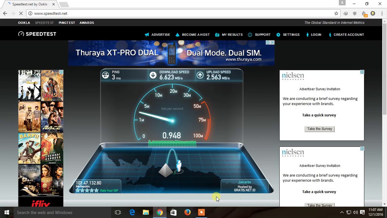 Test Speed Internet My Republic Paket 50Mbps in MegaBytes/s - YouTube