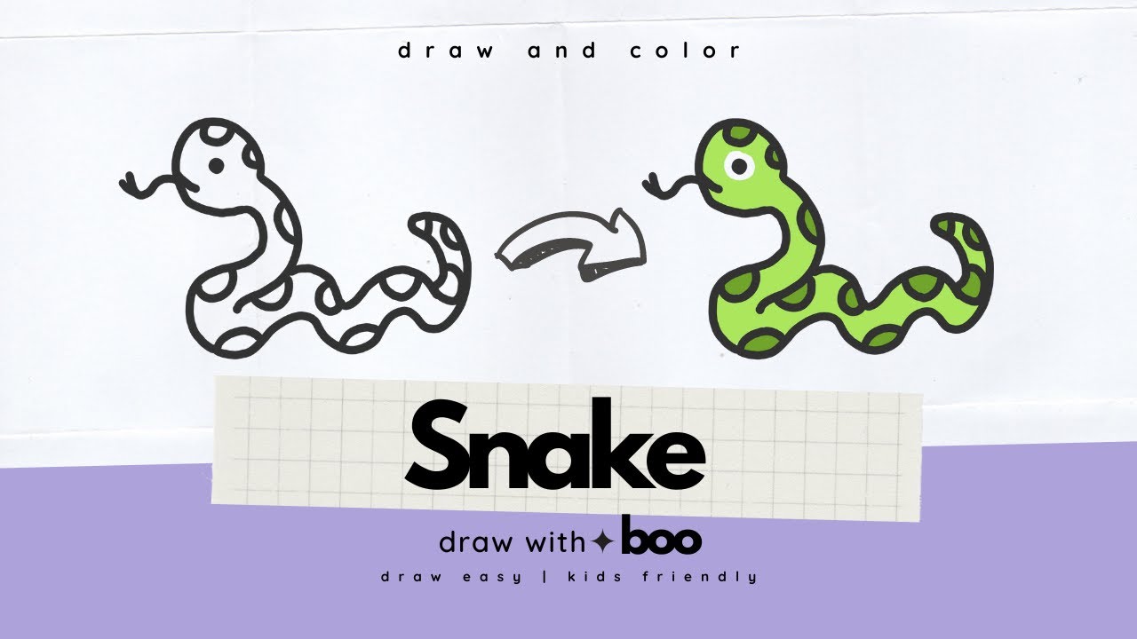 How to Draw and Color a SNAKE 🐍🐍 step by step | tutorial | DRAW WITH ...