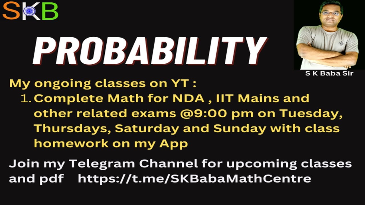 Session-4 || Probability for NDA, IIT Mains for 2024 Examination || Basic to Advance - YouTube