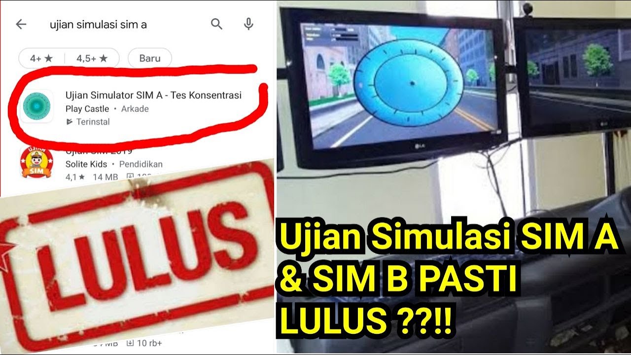 APLIKASI UJIAN SIMULATOR SIM A UMUM || SIM B1 B2 UMUM || TES ...