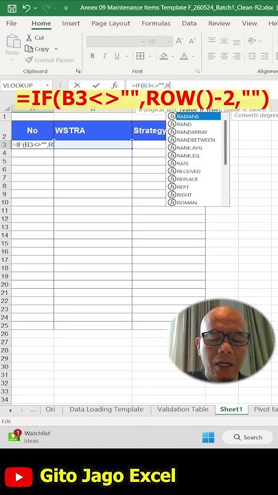 Cara Membuat Nomor Otomatis | Gito Jago Excel #shorts - YouTube