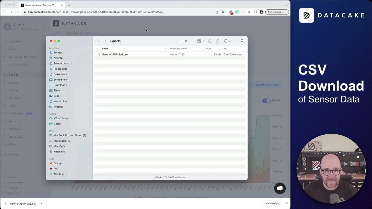 How to export sensor data from your IoT Sensors on Datacake Platform - YouTube