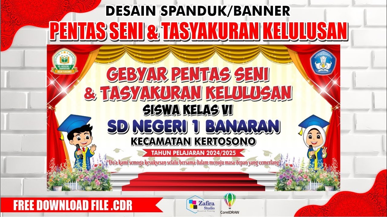 FREE CDR - DESAIN SPANDUK PENTAS SENI & TASYAKURAN KELULUSAN SISWA SD ...