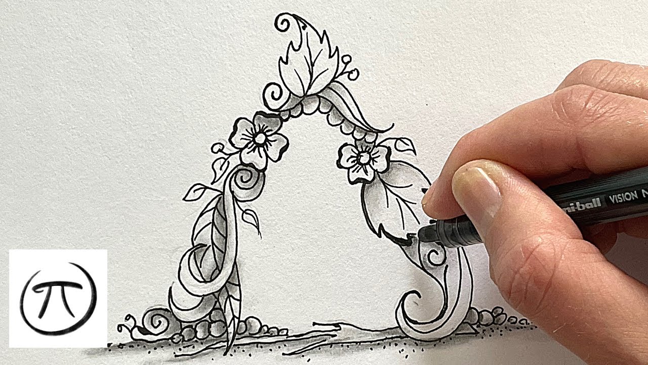 Creating a Fancy Triangle Floral Doodle! - YouTube