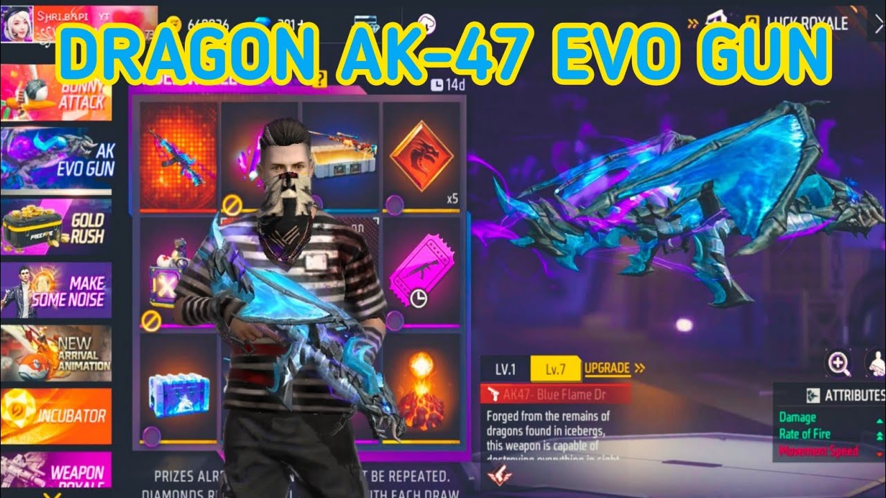 DRAKON AK-47 EVO GUN garena free fire max🤔 - YouTube