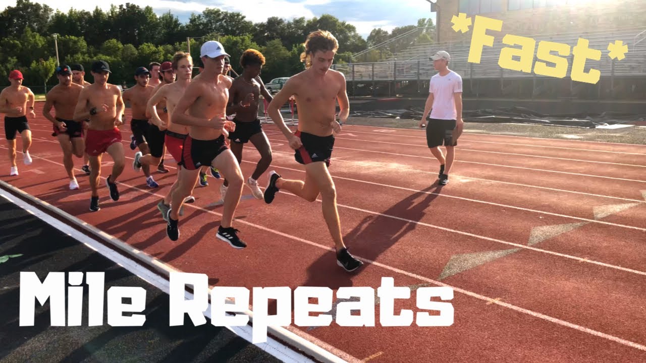 FIRST XC WORKOUT!!! MILE REPEATS!!! *Fast* - YouTube