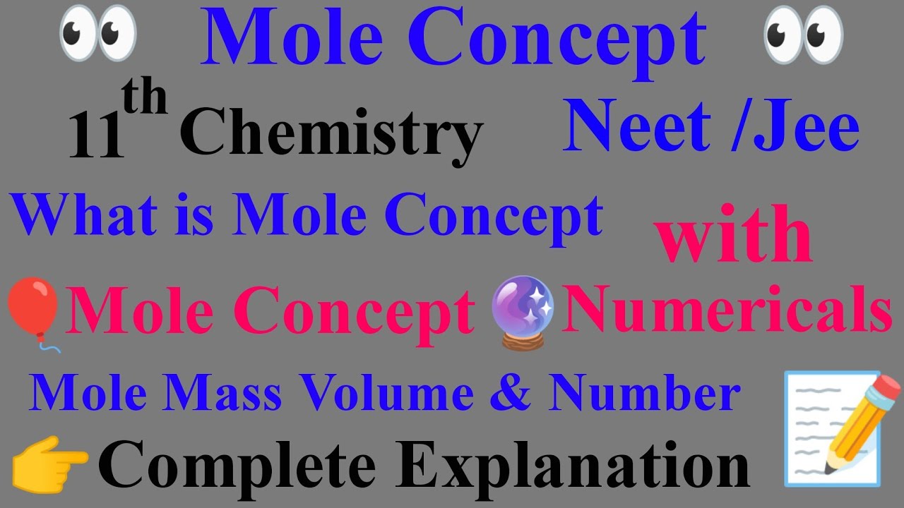 Mole concept || Complete explanation of #moleconcept in one shot with ...