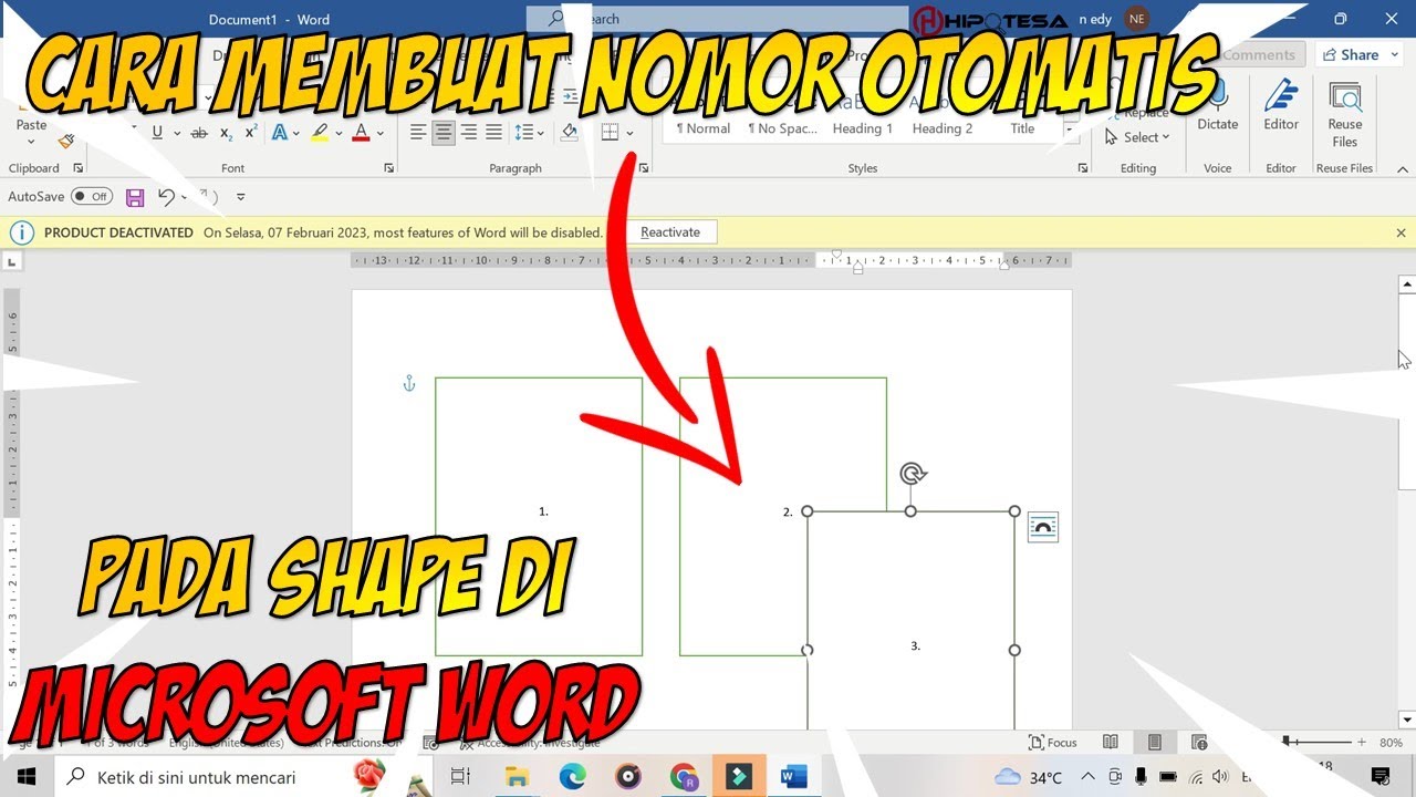 🔢 Cara Membuat Nomor Otomatis pada Shapes di Microsoft Word Praktis ...