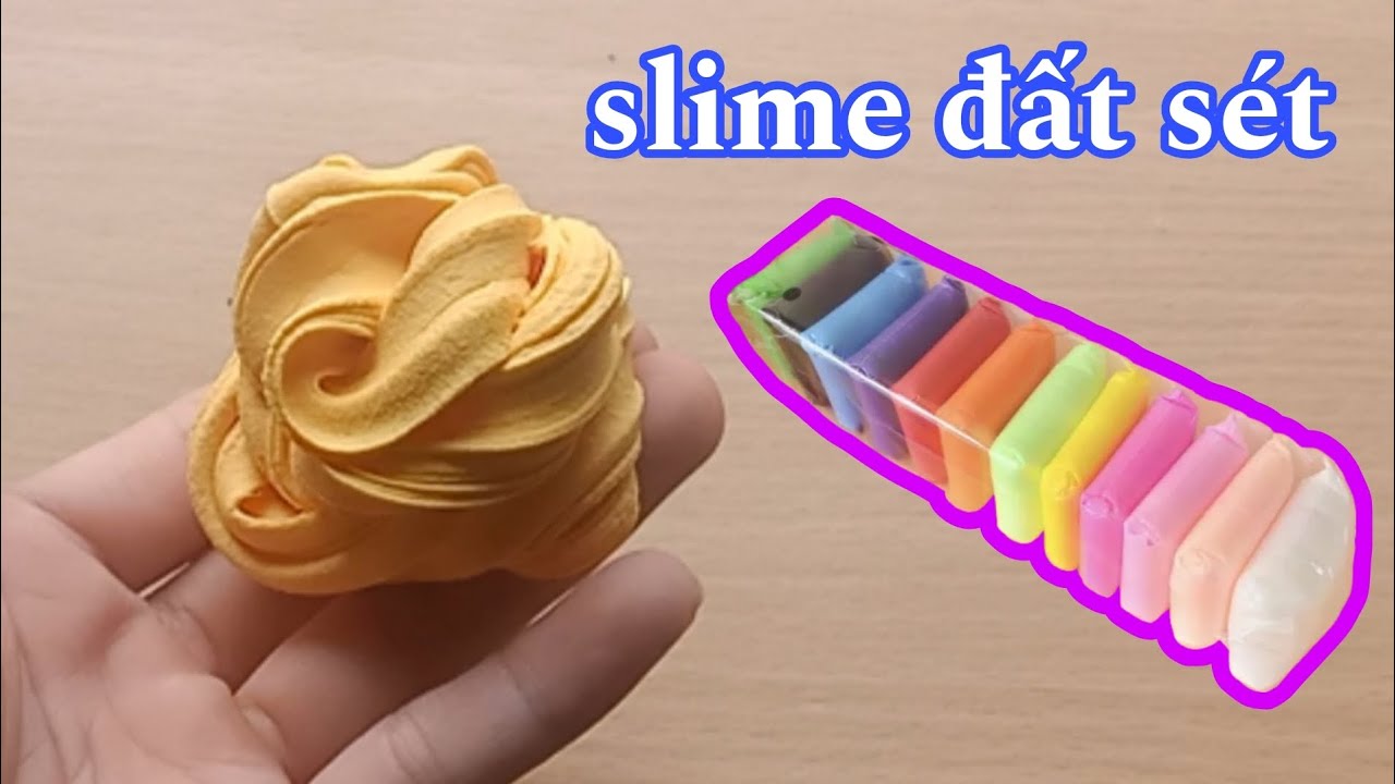 cách làm slime đất sét tự khô không cần dung dịch làm đông - YouTube