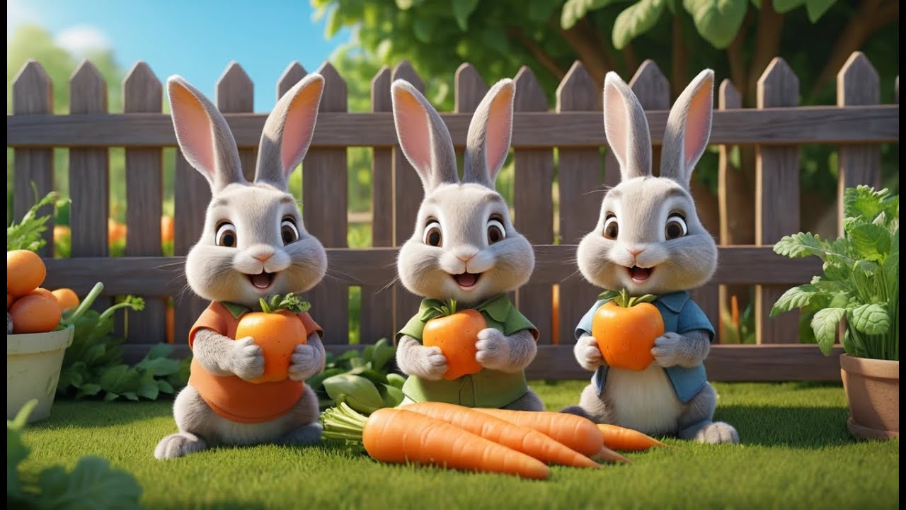 Five Little Bunnies Jumping on the Ground | Fun Bunny Counting Song for ...