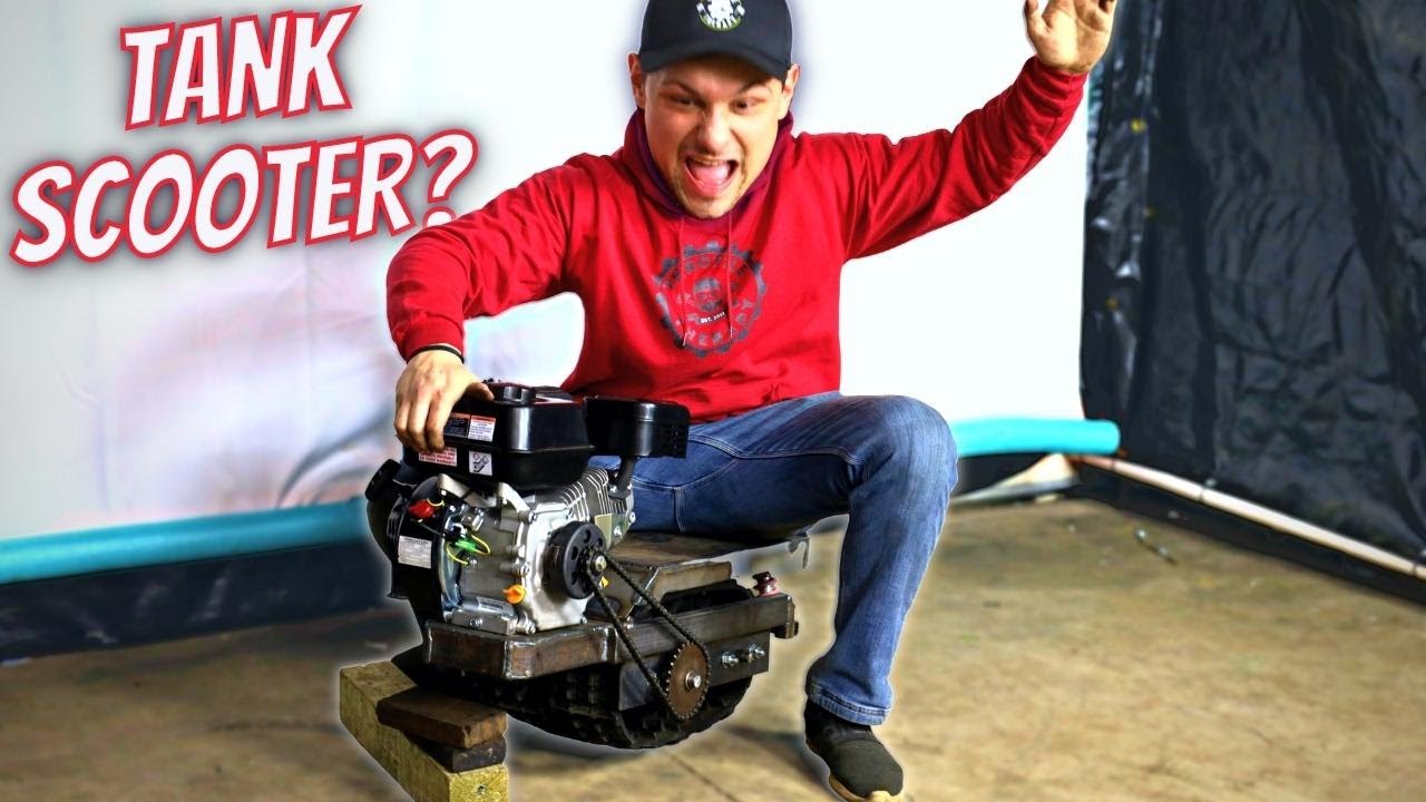 TRACKED TANK SCOOTER Build // building a footplate and first ride ...