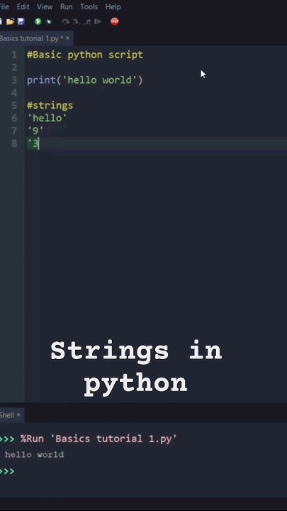 What are strings in python?? #python #pythonprogramming - YouTube