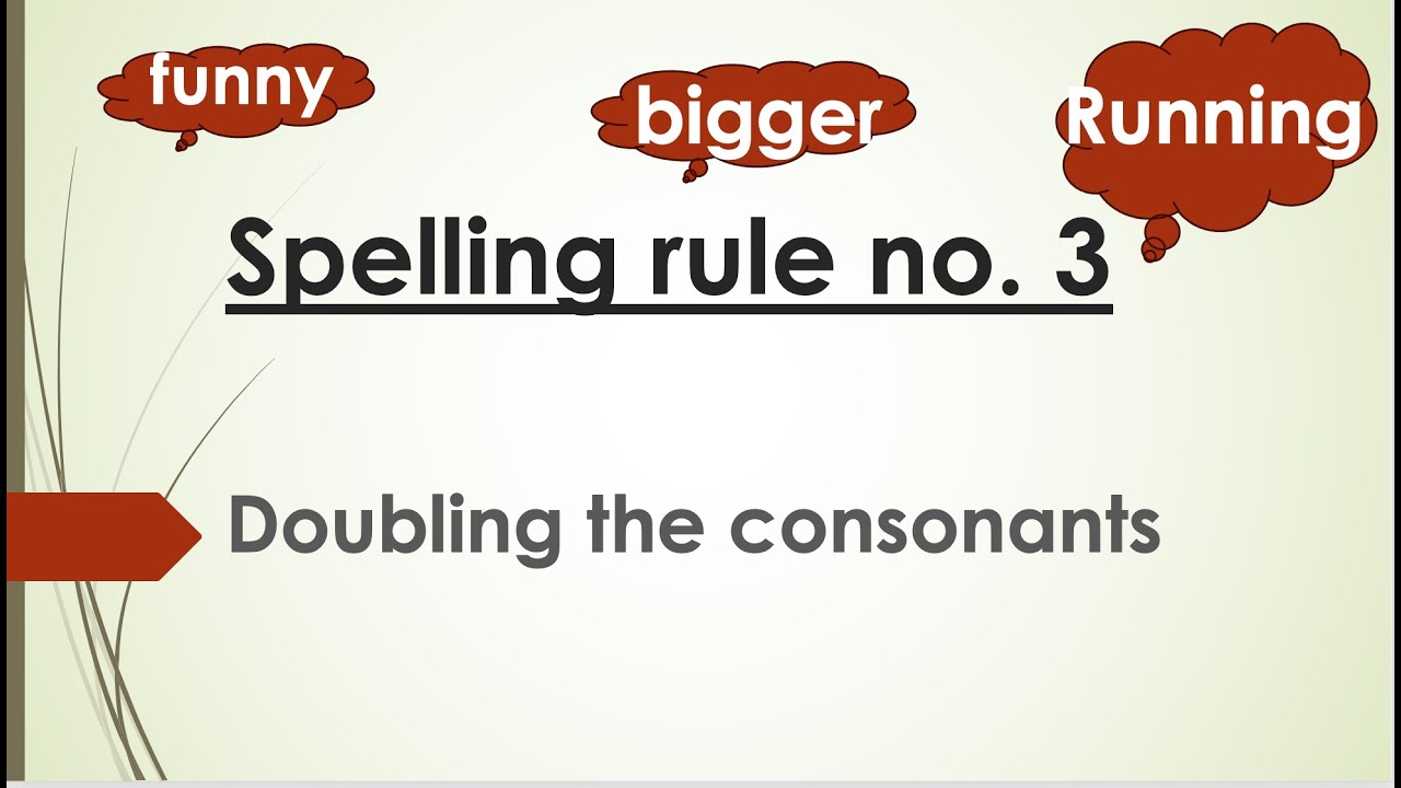 doubling the consonants| English spelling rules| adding ing, ed, er, y ...