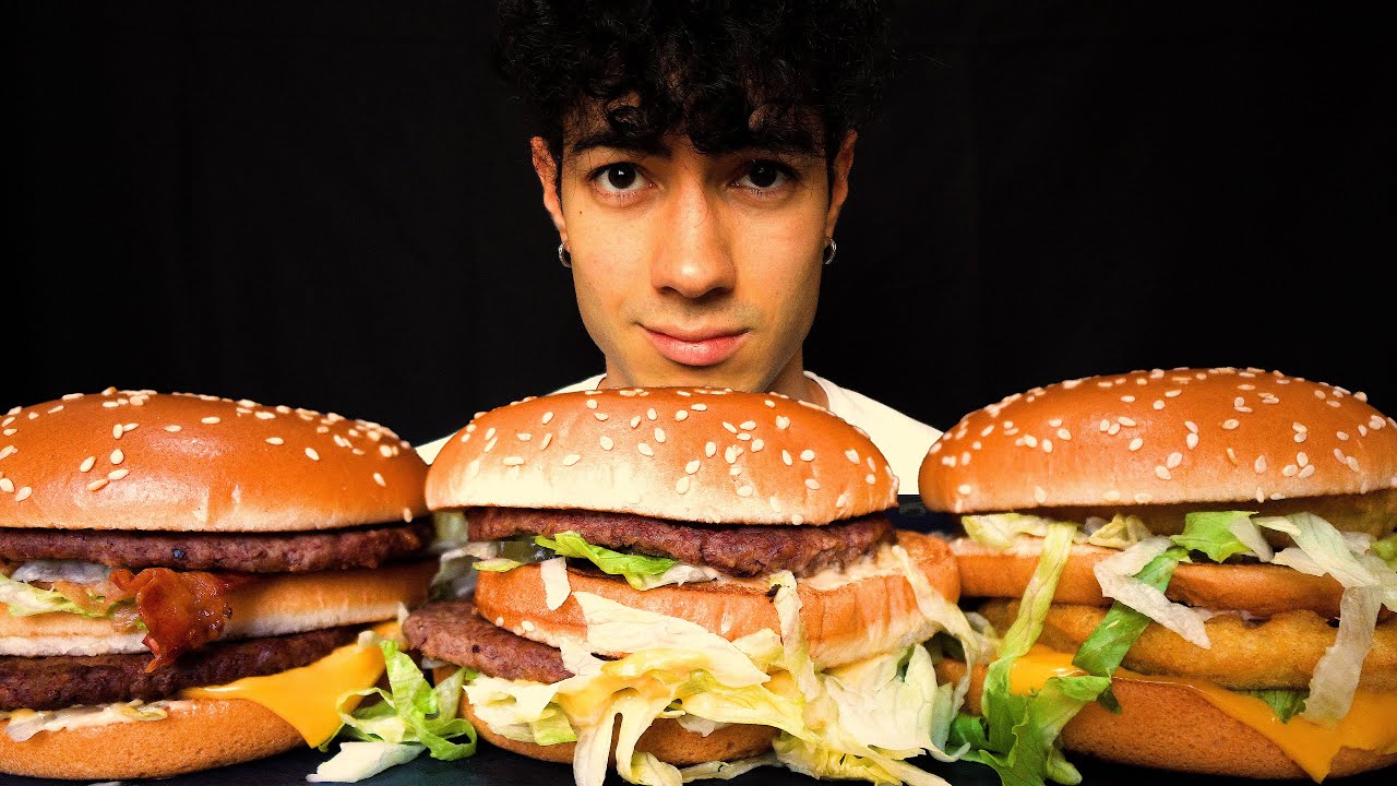 ASMR MUKBANG MCDONALDS BIG MAC PARTY - ORIGINAL, CHICKEN, BACON ...