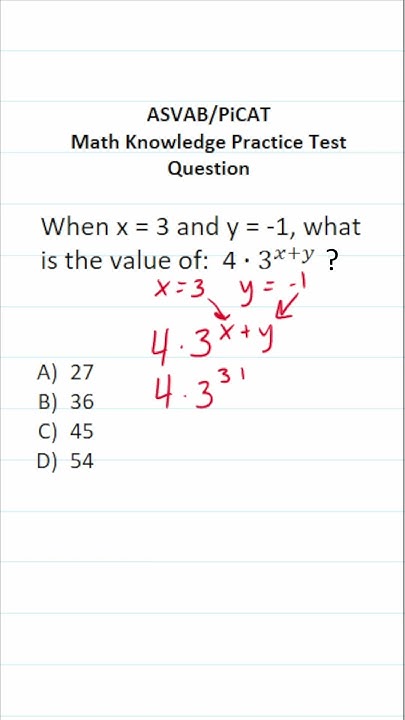 Evaluating Expressions: ASVAB/PiCAT Math Knowledge Practice Test Q # ...