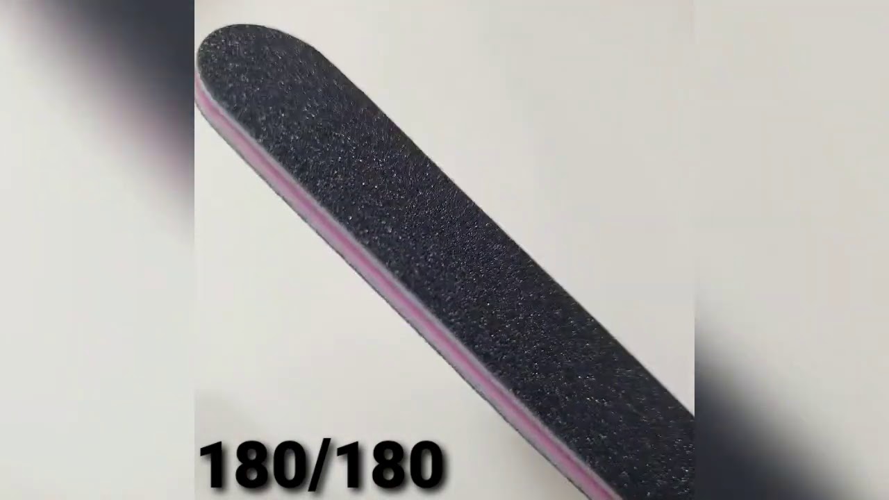 180/180 Black Medium Grit Nail File with Pink Core - YouTube