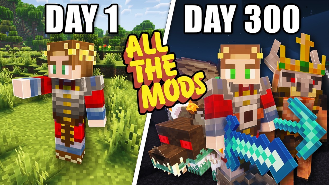 I Survived 300 Days in ALL THE MODS 10 in Minecraft Hardcore! - YouTube
