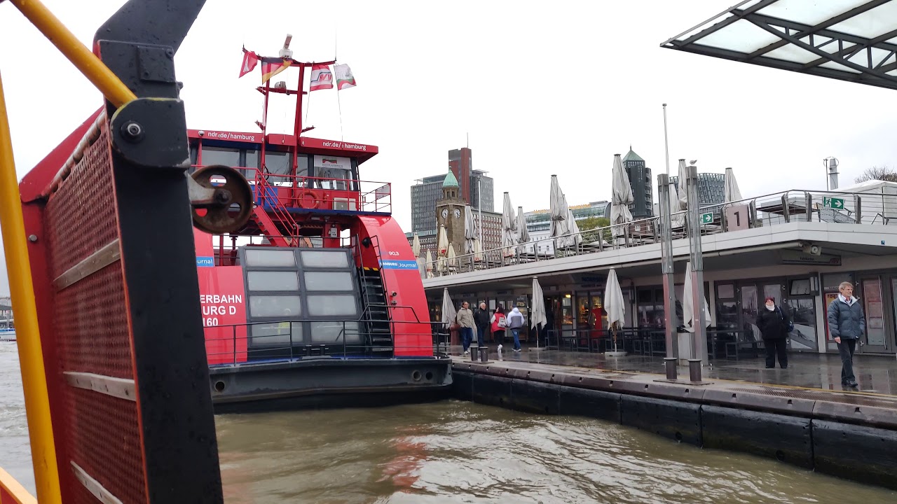Riding a public transportation ferry in Hamburg - YouTube