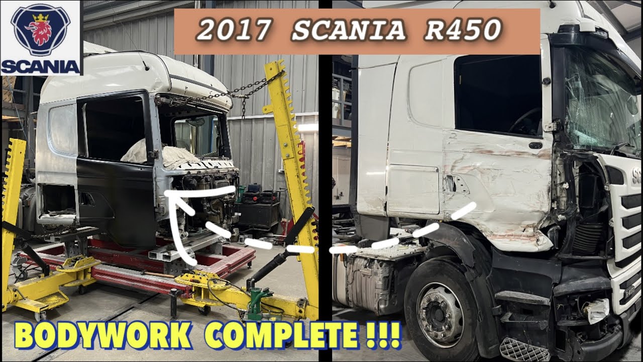 Rebuilding a Wrecked 2017 SCANIA R450 . Part 1. Bodywork!!! - YouTube