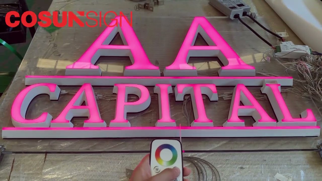 3D LED Luminous Solid Acrylic Letter Sign Board Color Changing Decor ...