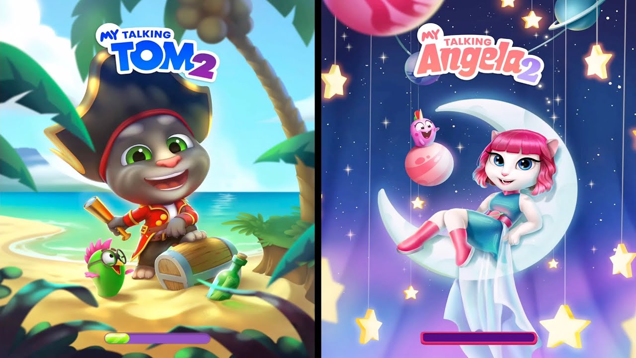 My Talking Tom 2 vs My Talking Angela 2 Gameplay - YouTube