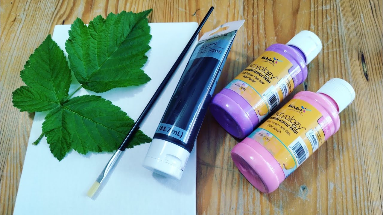 Acrylic painting | Easy Leaf painting | Canvas Wall Art #2023 - YouTube