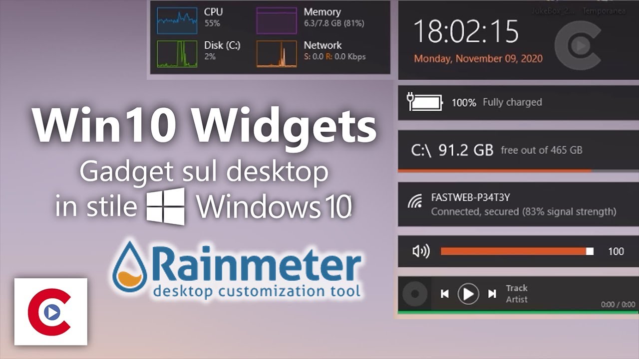 Gadget del desktop in stile Windows 10 - Win10 Widgets (tema per ...