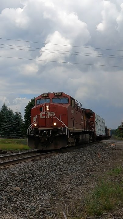 DRIVER ALMOST HIT! CP 8036 leads CPKC 420 - YouTube