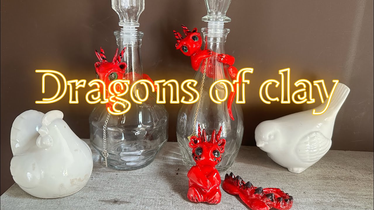 Dragons of clay with vertical epoxy resin - YouTube