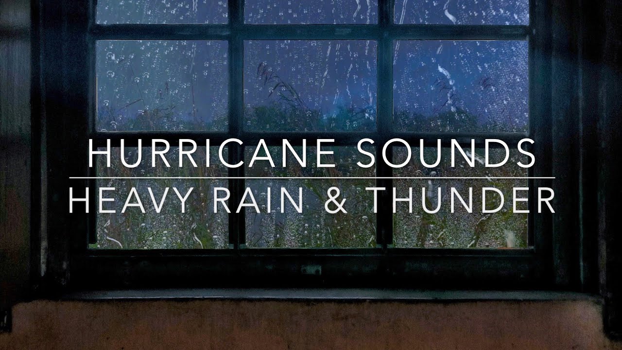 Hurricane Sounds for Sleep - Heavy rain and thunder sounds - Howling ...
