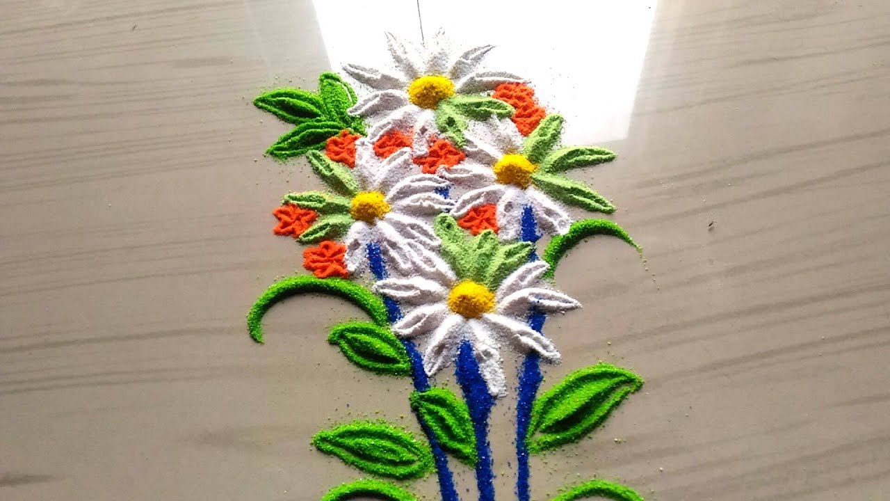 Rangoli designs in 2 min / small rangoli designs by jyoti Rathod #393 - YouTube