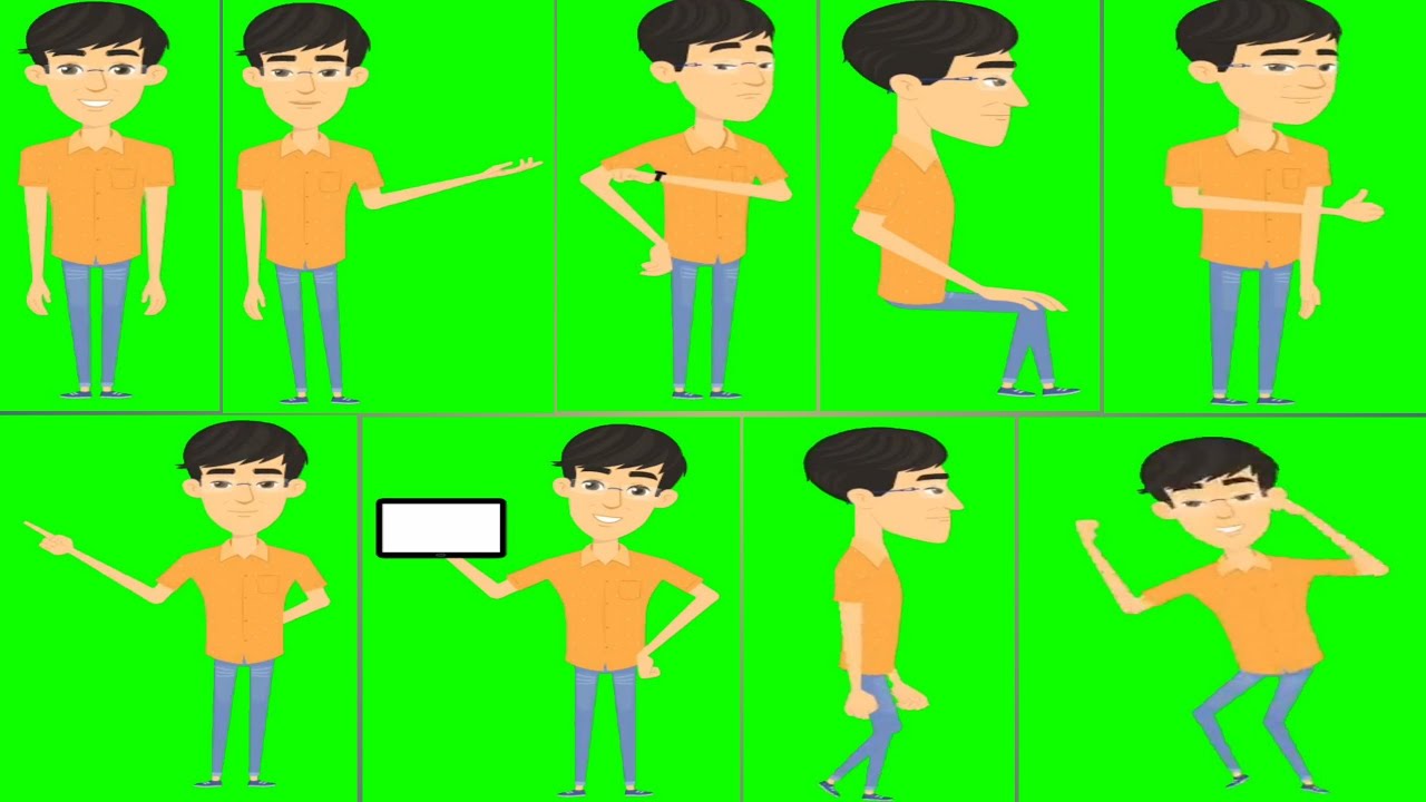 Boy character Green screen|Talking cartoon videos green screen|cartoon ...