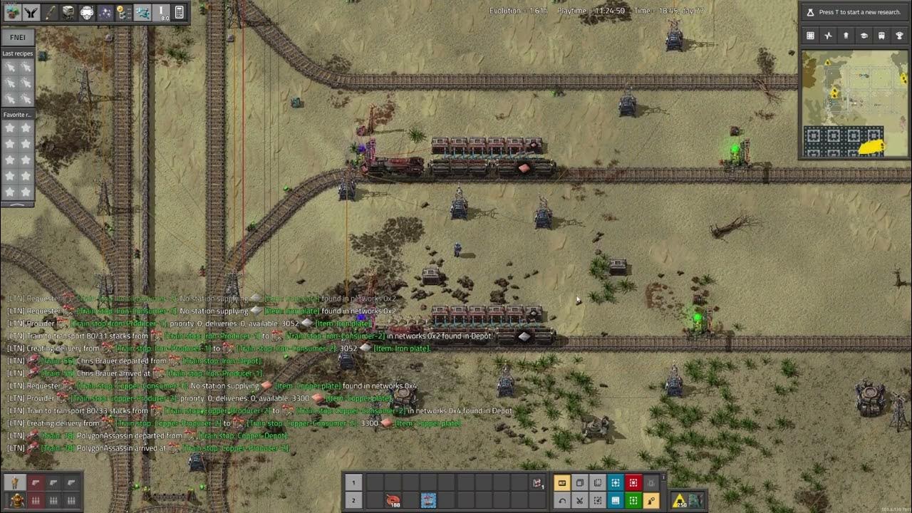 Round Robin Implemented With LTN in Factorio - YouTube