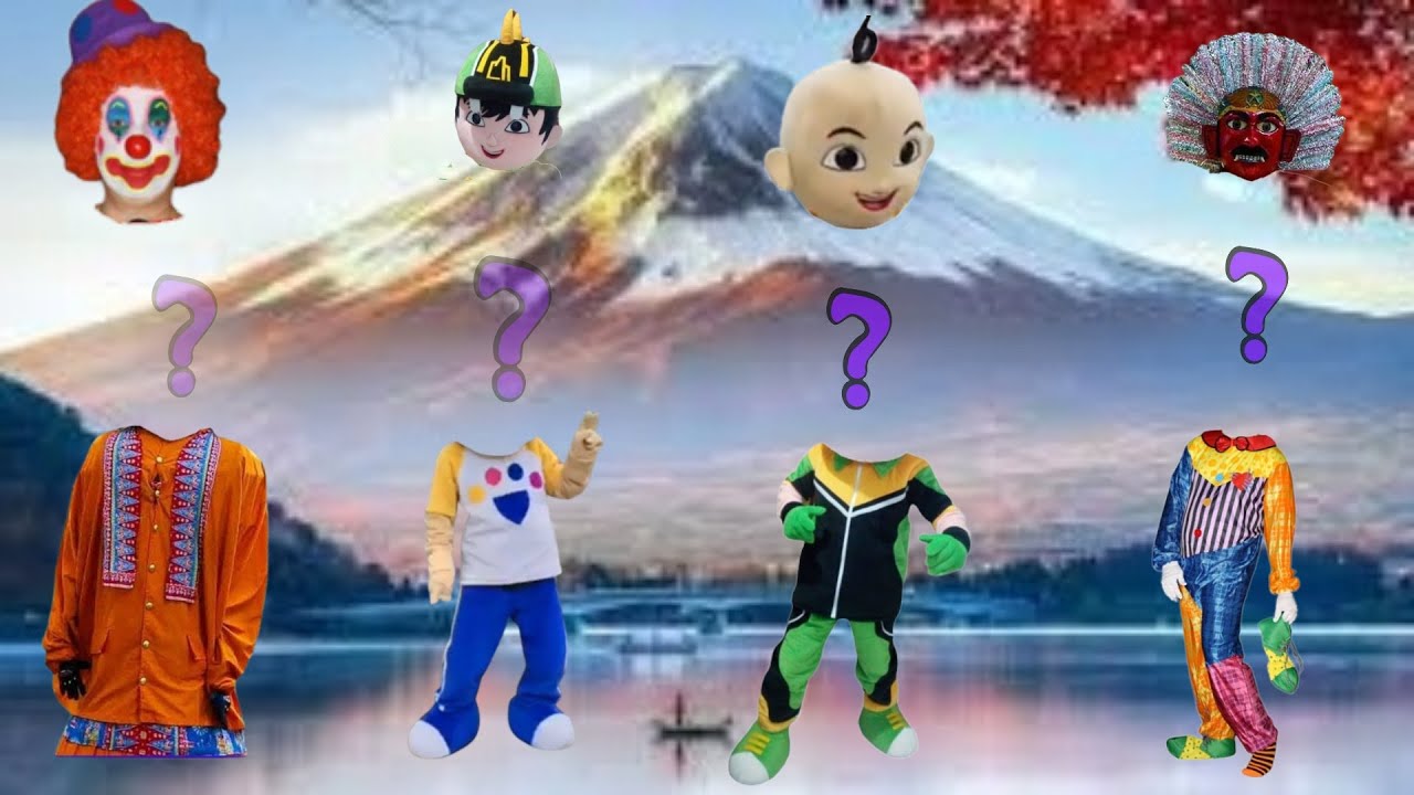 Upin ipin memasangkan kepala badut squid game badut boboiboy | tebak ...
