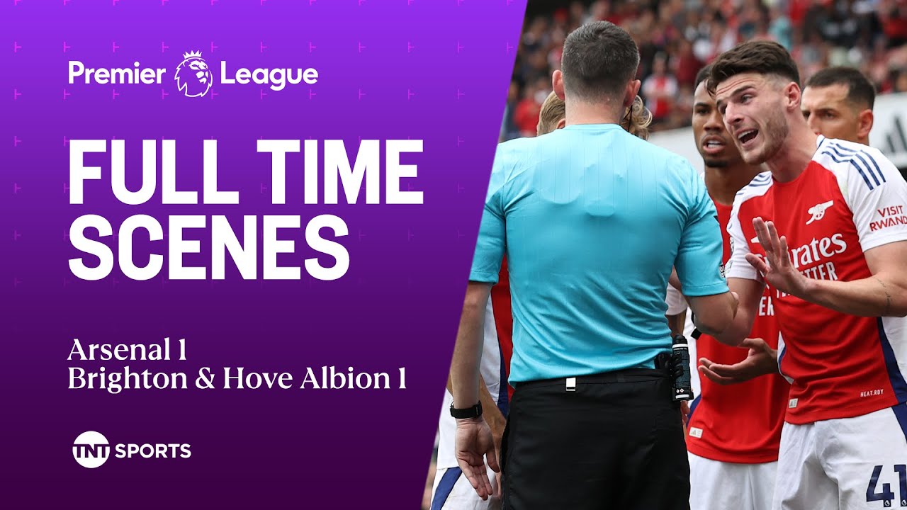 BOOS at end of TENSE draw between Arsenal and Brighton at the Emirates ...