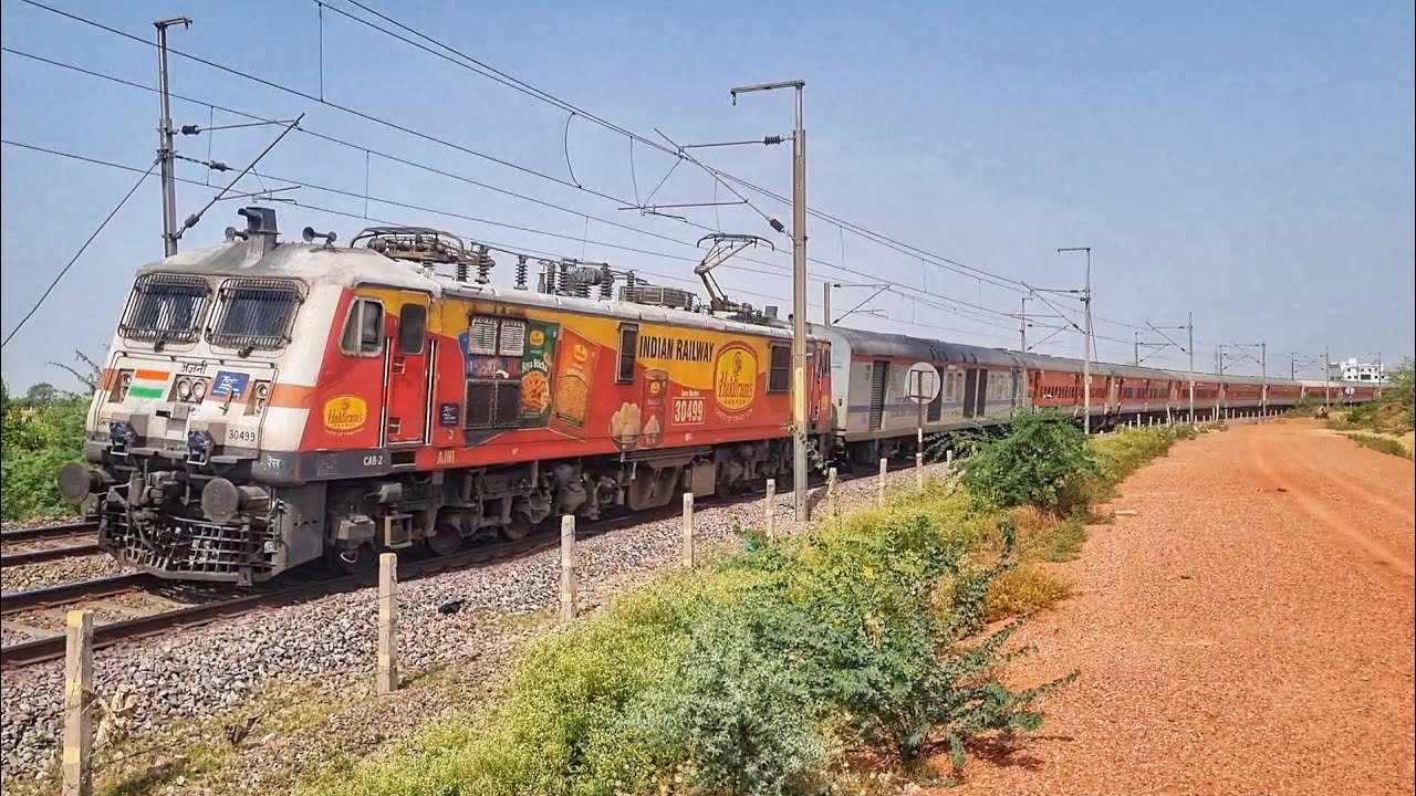 Superfast Trains Curving out of Dholpur Junction on a Hot Summer ...