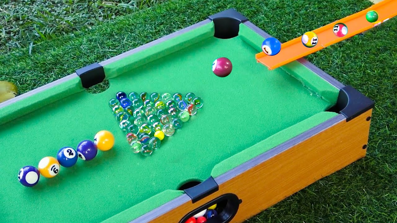 Marble Run Track with Billiard Table - YouTube