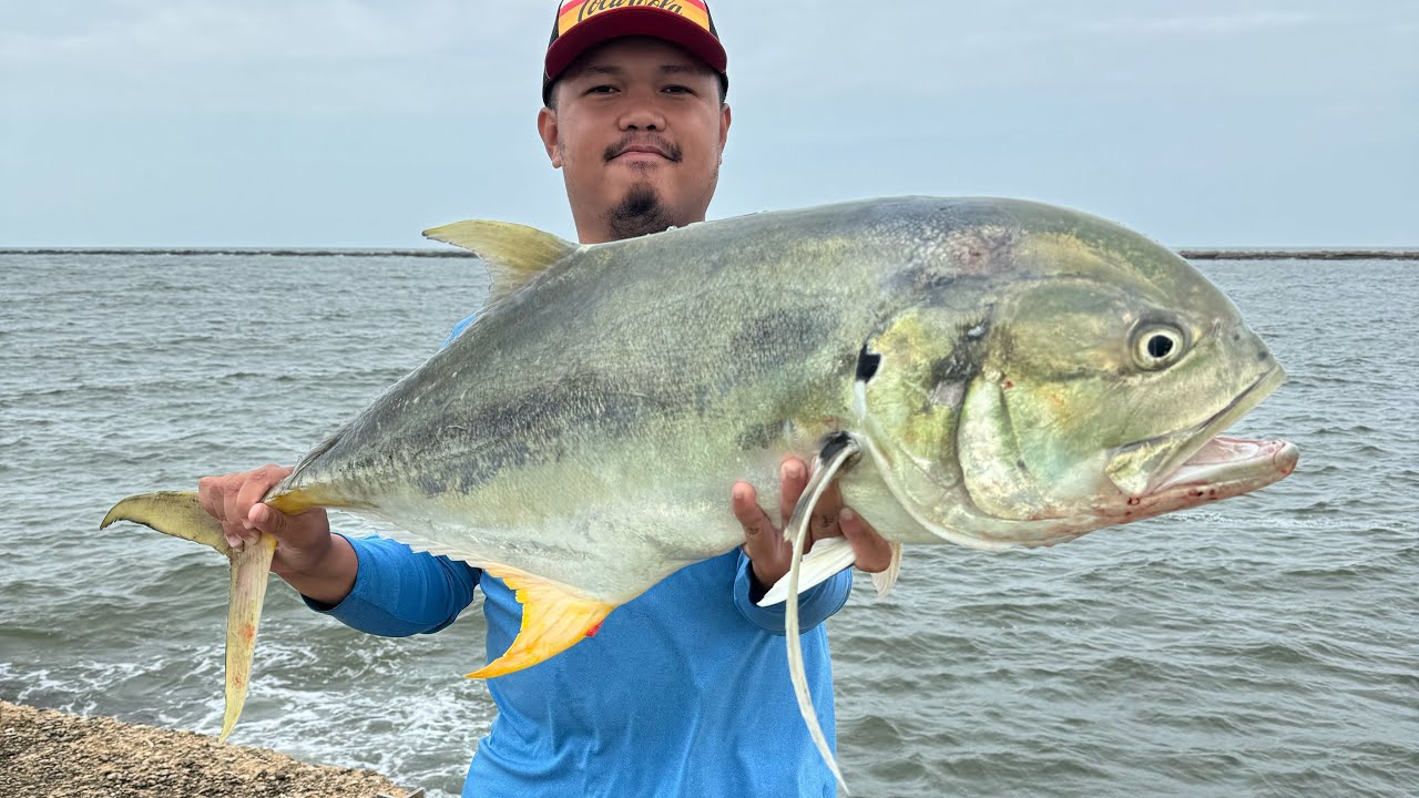 First time catching a monster fish (JACK) - Surfside Jetty - Freeport ...