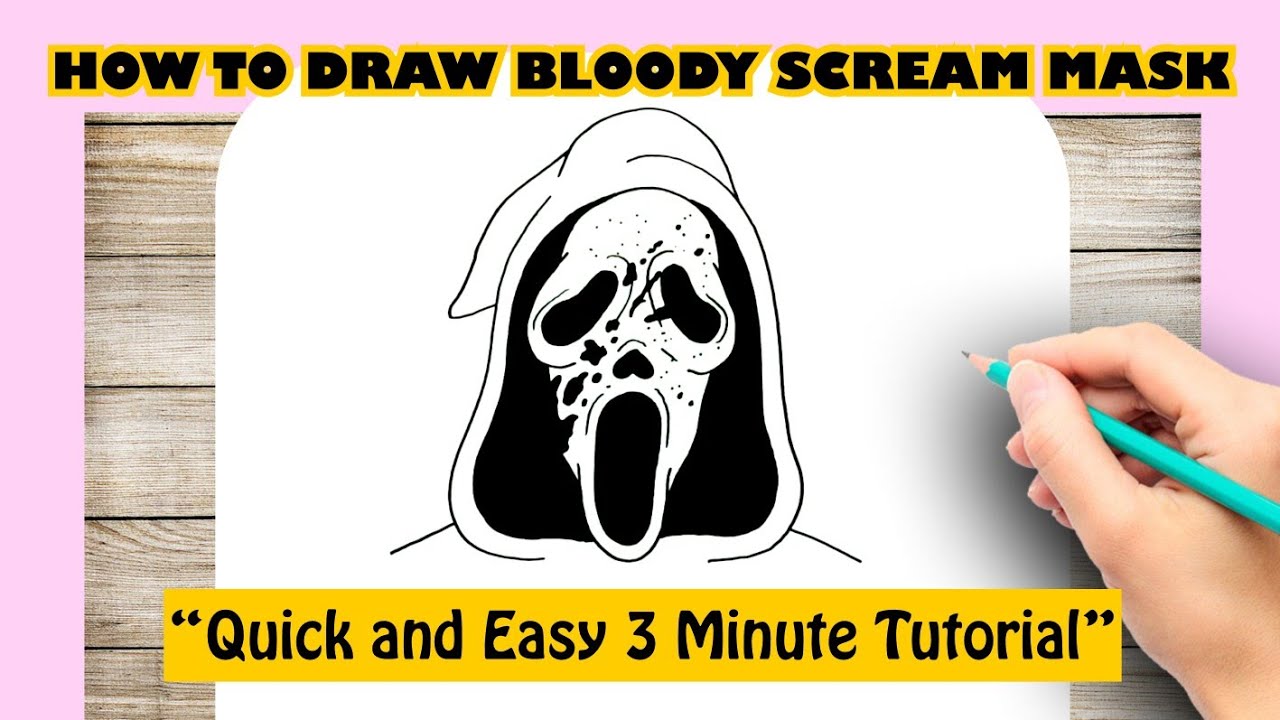 How to draw BLOODY SCREAM MASK - YouTube