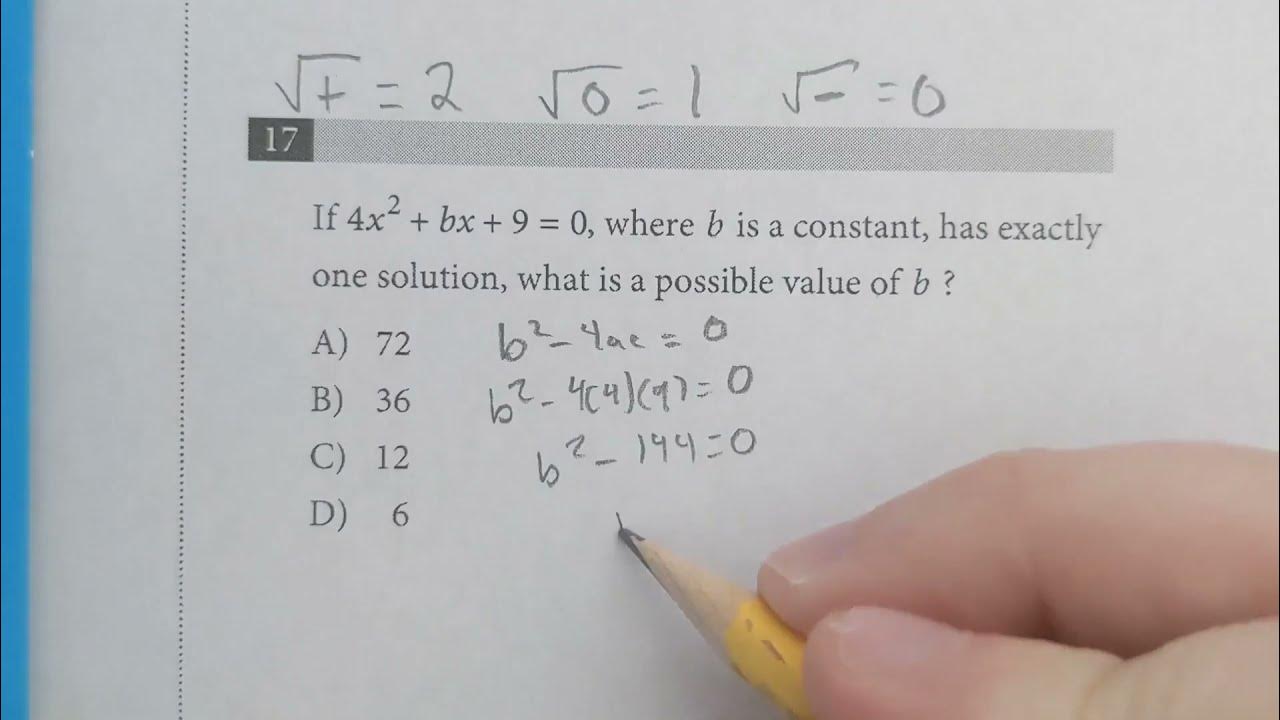 how to solve SAT discriminant questions - YouTube