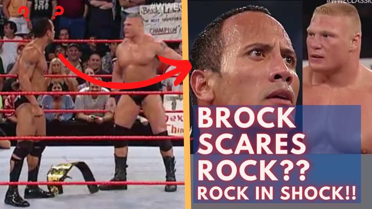 Brock intimidates.. The Rock!! The Rock vs Eddie Guerrero Raw, July 22 ...
