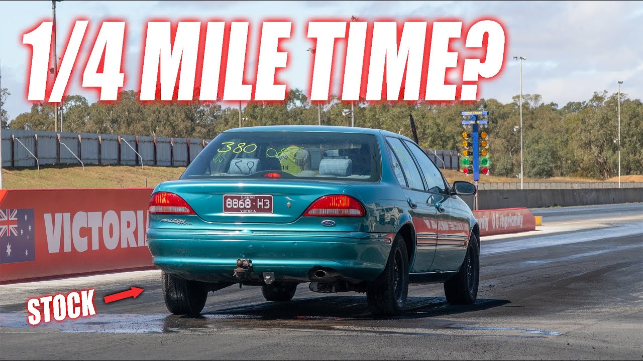 28 YEAR OLD FORD EF FALCON FIRST PASS ON THE STRIP! (Baseline Time ...