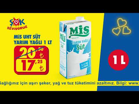 Mis Yarım Yağlı Süt hem ŞOK'ta hem Cepte ŞOK'ta!
