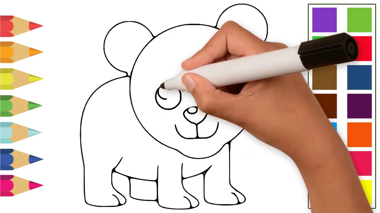 How To Draw a cute Baby Bear - YouTube