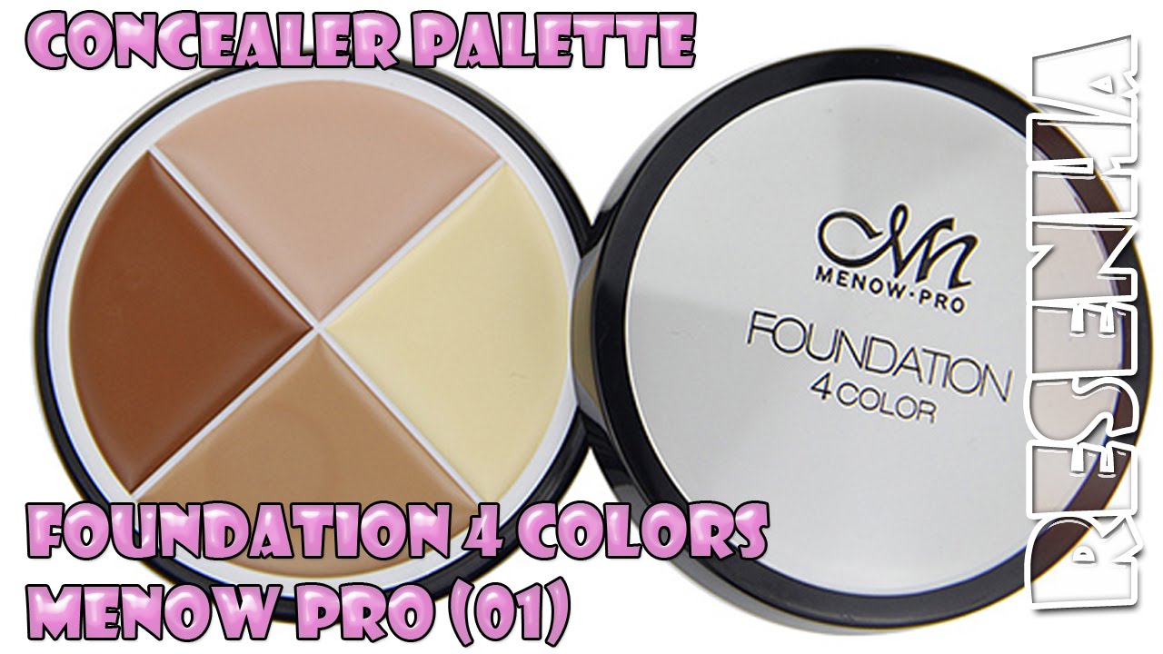 Concealer Palette - Foundation 4 colors - Menow Pro 01 - Resenha - YouTube