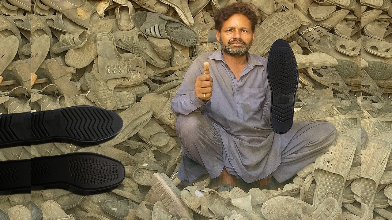 How Old Plastic Shoes Are Recycled Into New Soles | Amazing Factory ...