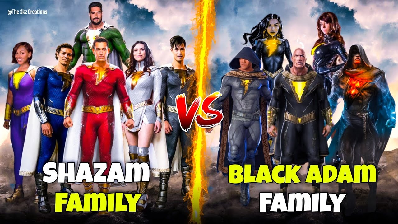 Shazam Family Vs Black Adam Family / The Skz Creations - YouTube