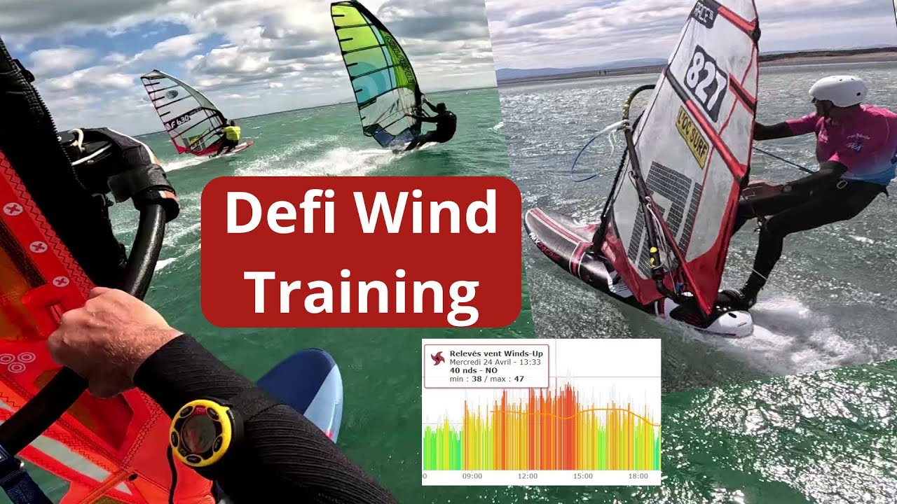 Last Defi Wind training in again 30/40 knots and even 47 gust - YouTube